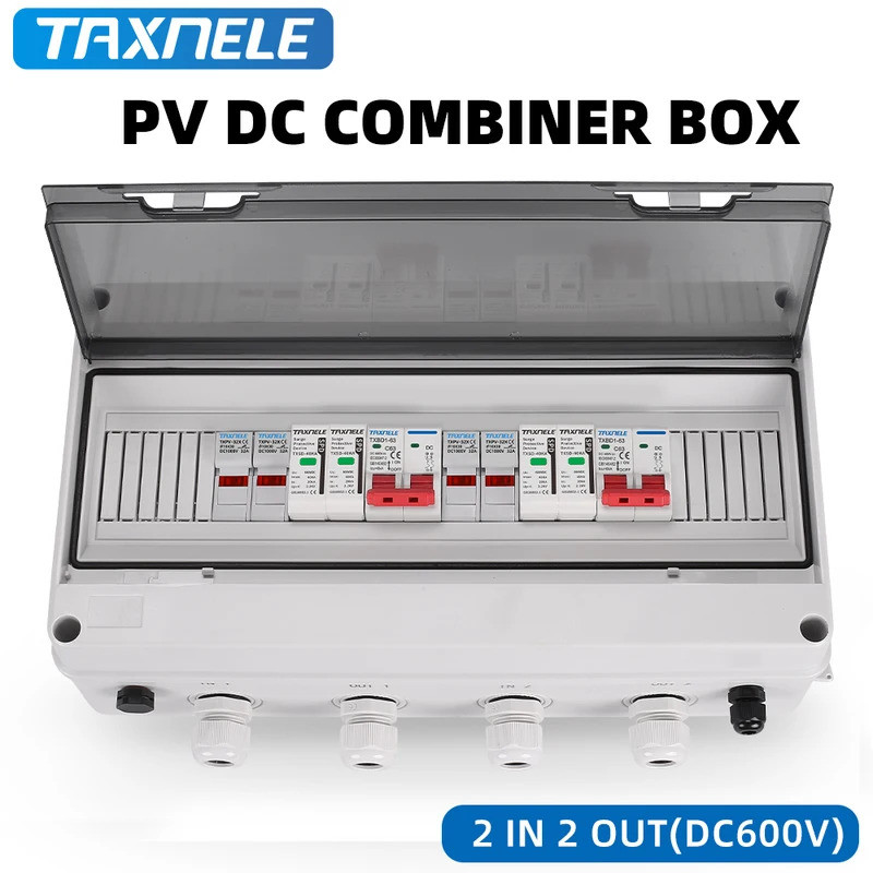 Solar photovoltaic PV Combiner Box 2 input 2 out 2 String Surge ...