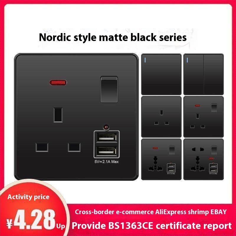 Hong Kong Macau Version 13A British Wall Socket with USB Fast Charge ...