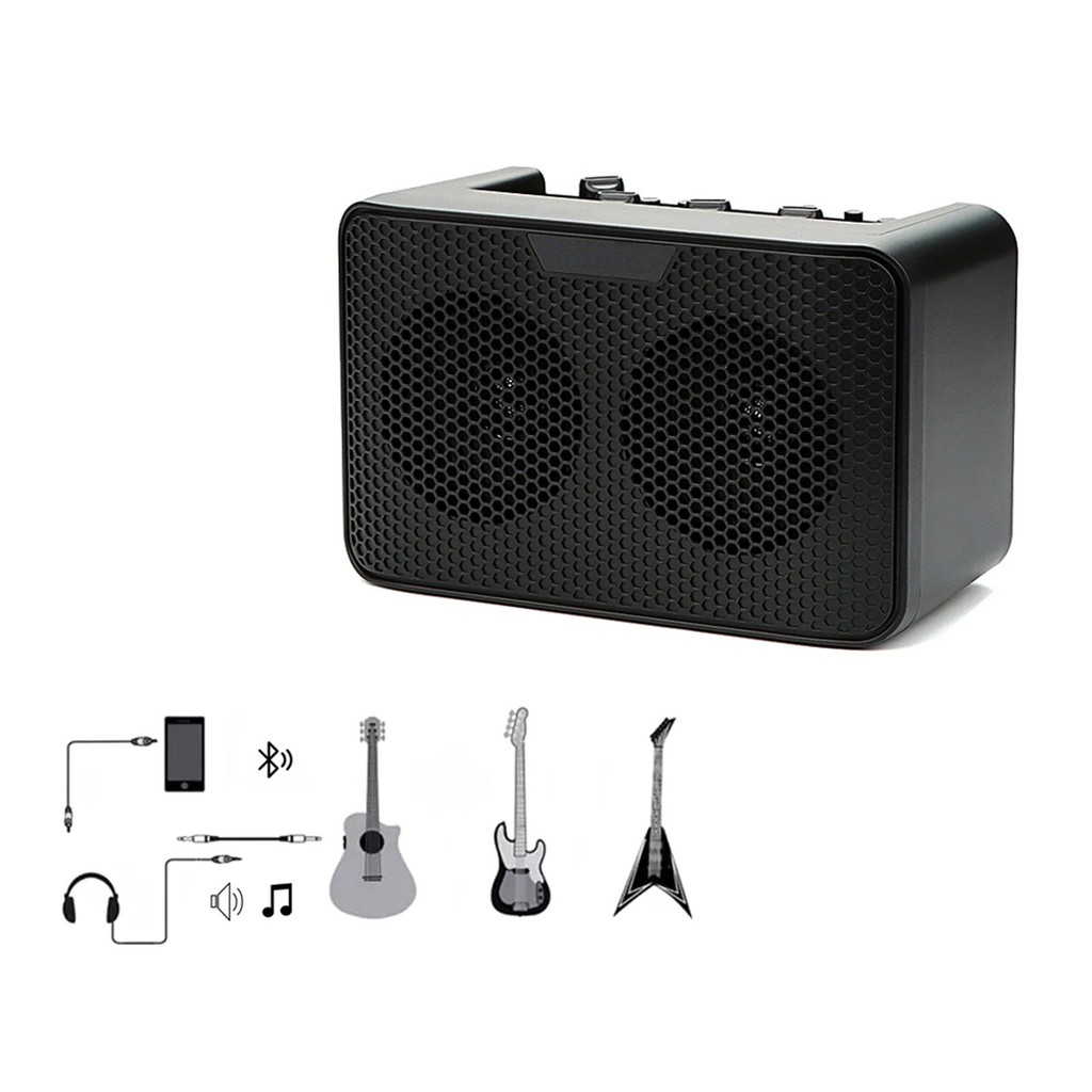 Electric Guitar Amplifier 10 Watt Portable Rechargeable Mini Amp Multi ...