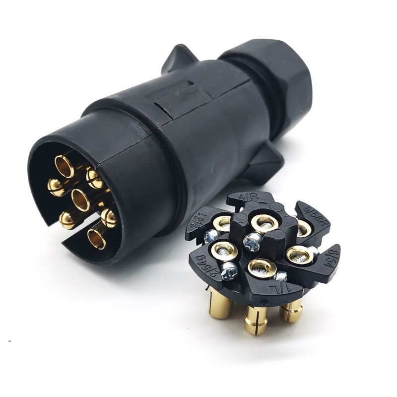 7 Pin 12V Trailer Plug Connector Heavy Duty European Trailer ...