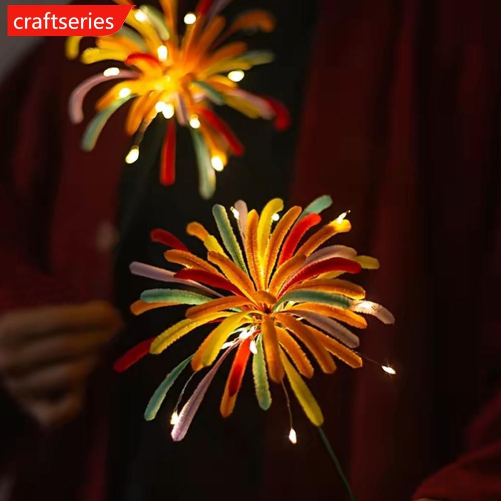 CRAFTSERIES 2025 New Year Decor DIY Colorful Fuzzy Twisting Stick ...