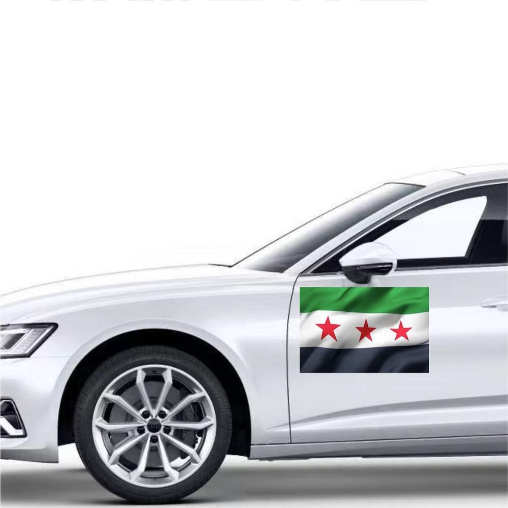 Syria Flag Stickers, Syrian Republic Flag Sticker Rectangle Bumper ...