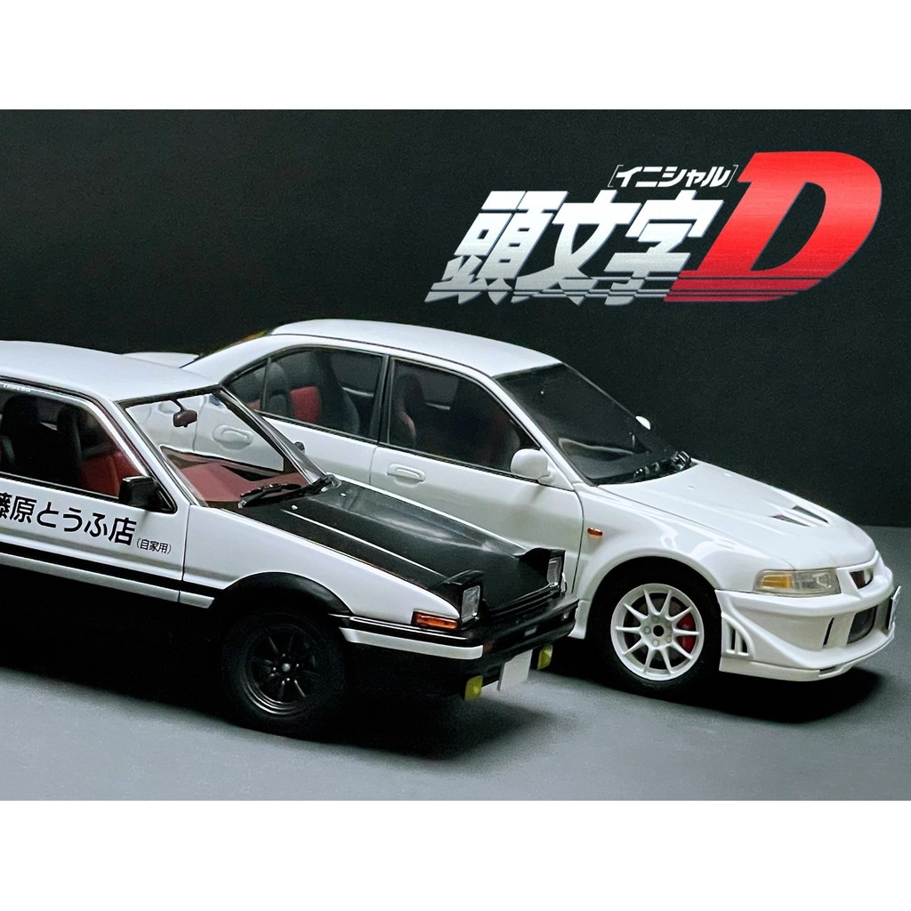 1/18 头文字D AE86 VS EVO6.5 Toyota Sprinter Trueno（AE86）藤原拓海 Mitsubishi ...