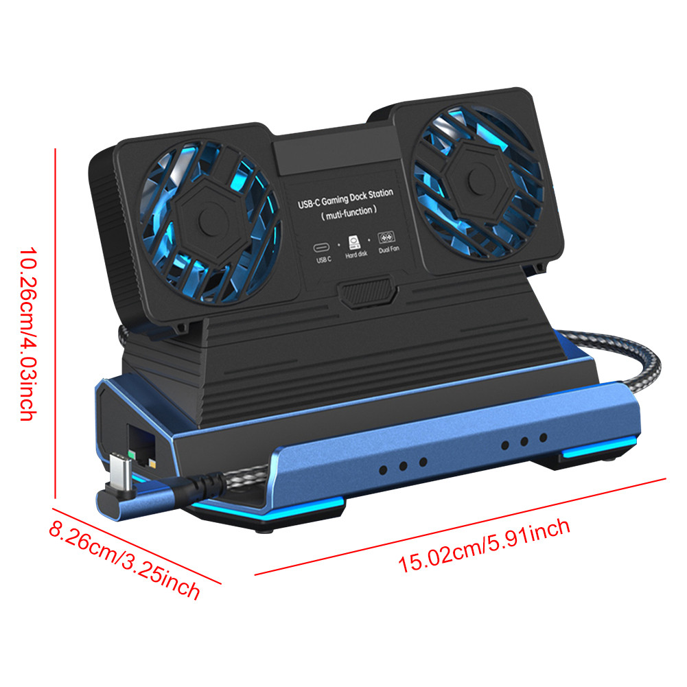 Docking Station Dual Cooling Fan 4K@60Hz 4 USB Ports PD100W Gigabit ...
