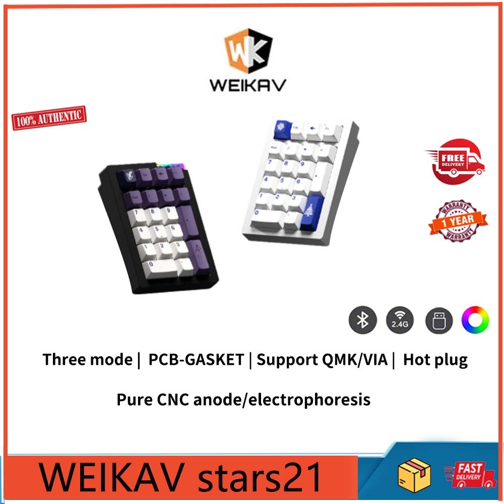 WEIKAV stars21 three mode aluminum alloy wireless digital keypad, PCB ...