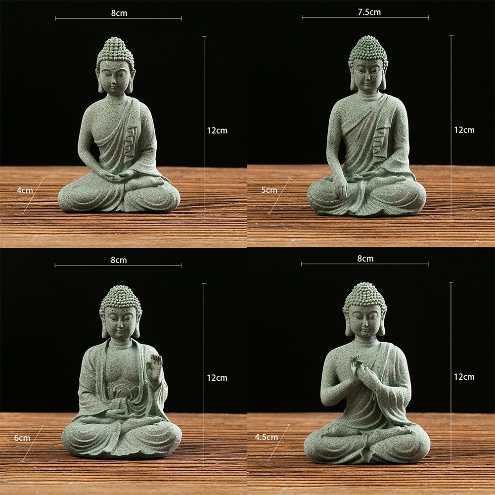 Garden Ornament Sitting Buddha Resin Stone Zen Effect Outdoor Indoor ...