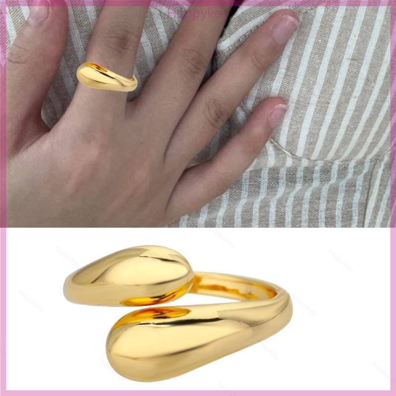 HAP Gold Open Rings Finger Jewelry Alloy Texture Present for ...