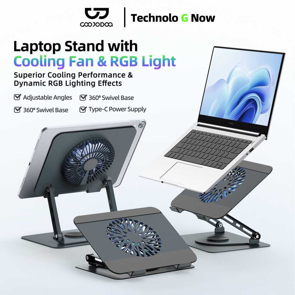 GOOJODOQ Laptop Cooling Stand Hollow Foldable Flexible Laptop Stand ...