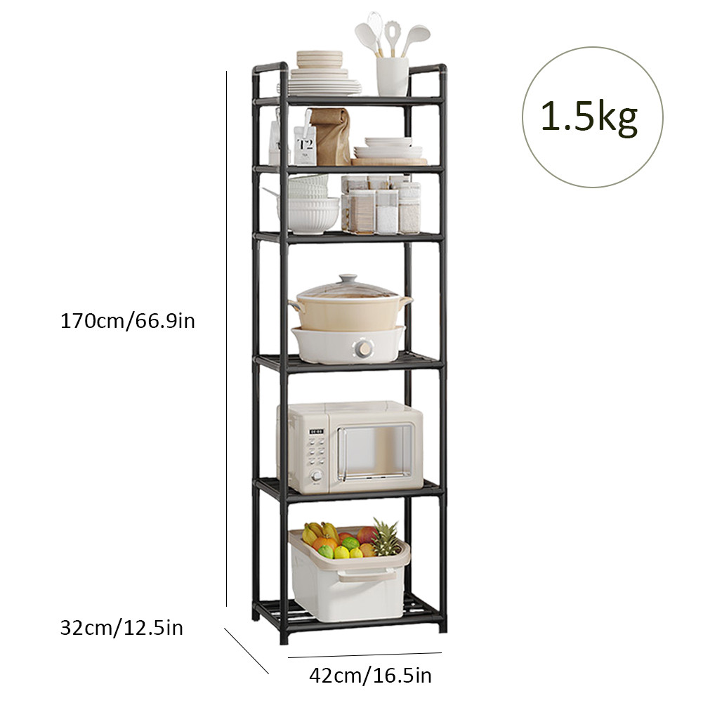 6 Tier Metal Storage Shelf Multi-Function Storage Rack Shelving Unit ...