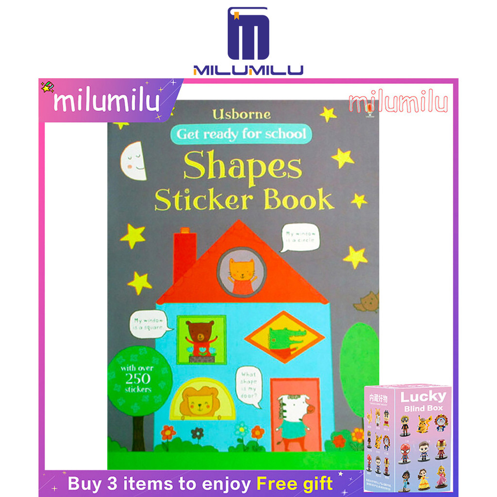 Usborne Get ready for school Shapes sticker book Colouring English ...