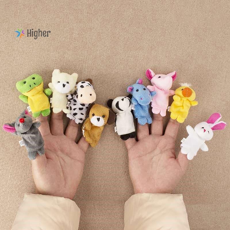 Higher＞ Cartoon Hand Doll Finger Puppet Baby Child Comfort Doll Plush ...