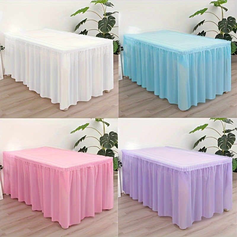 Disposable Table Skirt Table Cloth Set Birthday Party Decor White Pink ...