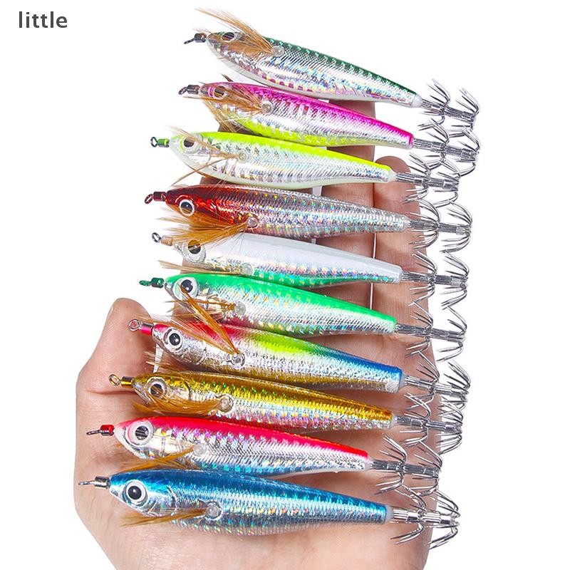 phlittle 10cm 9.4g Horizontal Squid Jigs Fishing Lure Artificial Squid ...