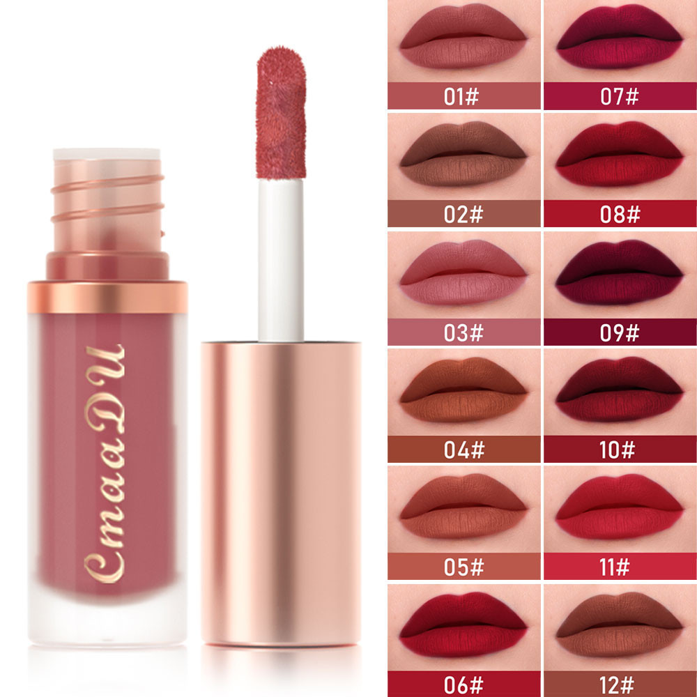 【Am-az】CmaaDu 12 Color Matte Velvet Lip Gloss - Waterproof, Long ...