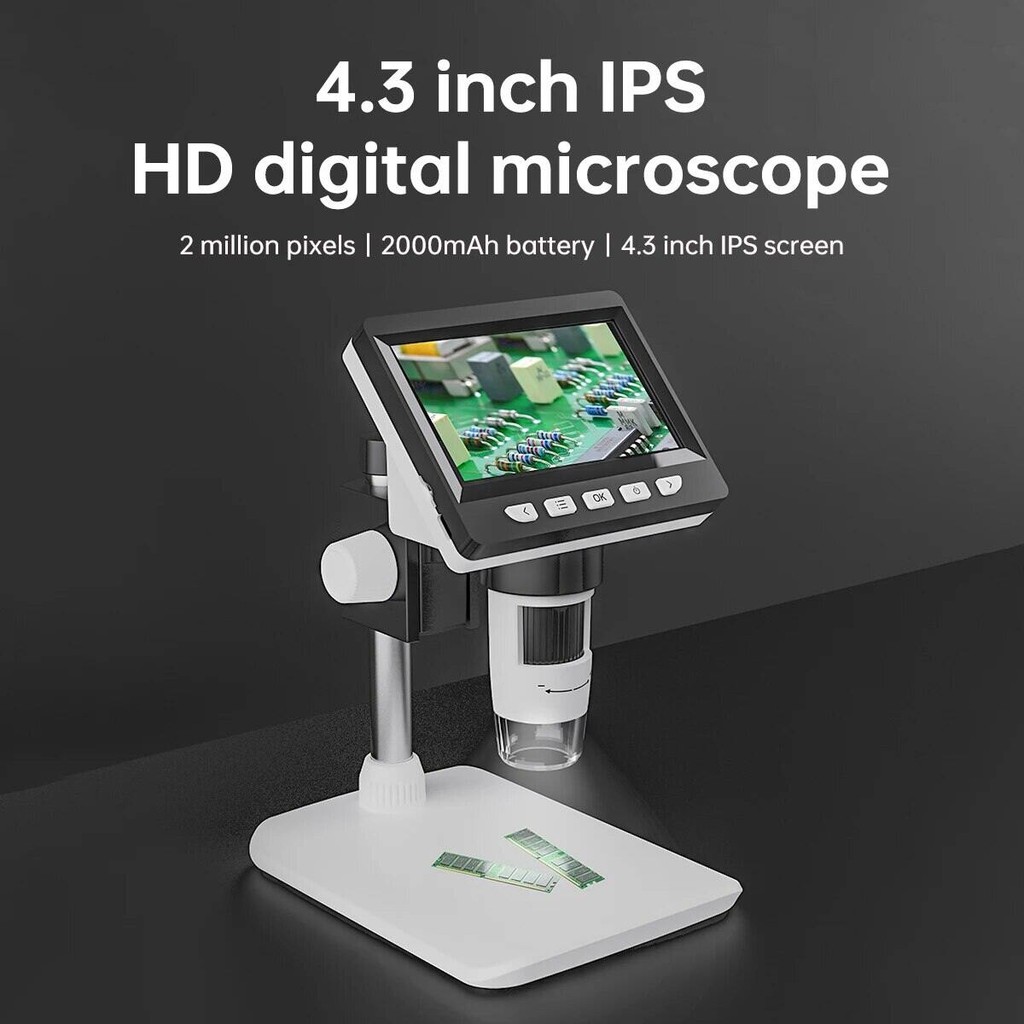GG+4.3 Inch Digital Microscope 1080P 50-1000x Coin Microscopio 2000mAh ...