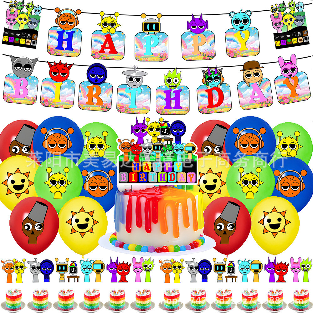 Rhythm Box Theme Birthday Party Decoration Incrediblebox Sprunki ...