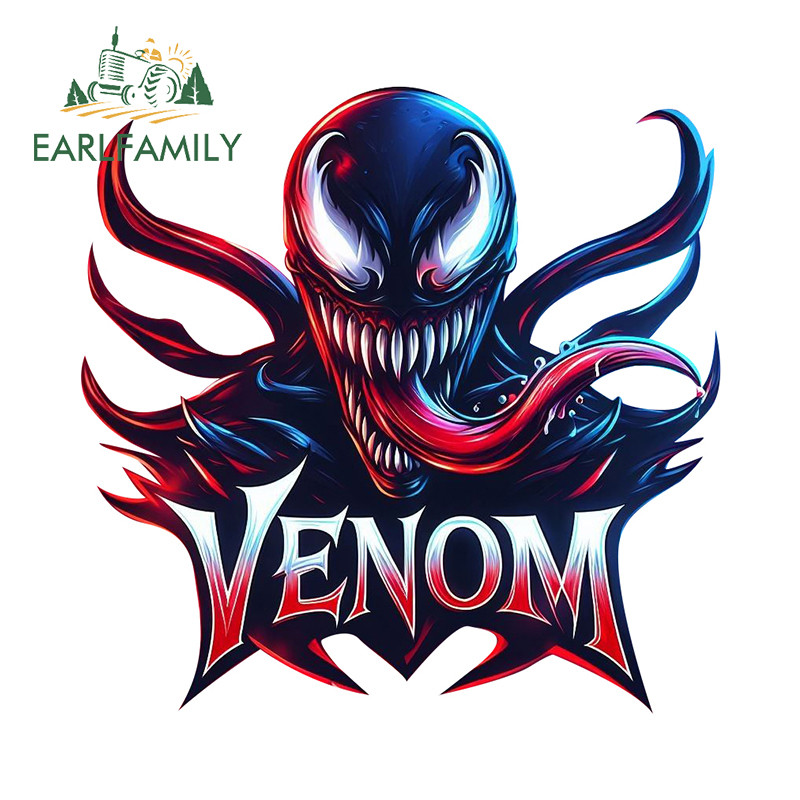 EARLFAMILY 13cm Venom Car Sticker Windshield Motorcycle JDM PVC Decal ...
