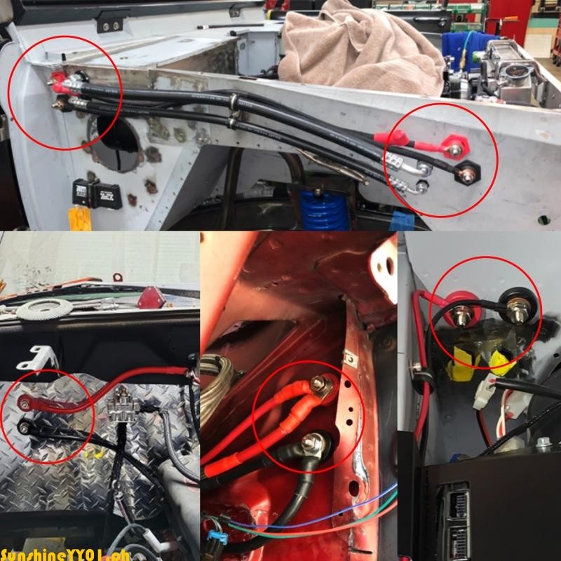 SUN Auto Terminal Bulkhead Feed-Thru Panel Positive Connector Post 3 8 ...
