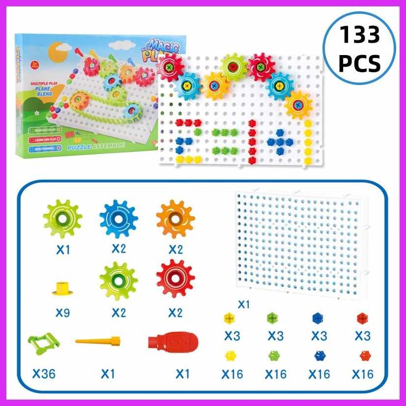 Magic>ZPuzzle+X;Plate&2&in&1&Gears&Building&Block STEM Kids Learning ...