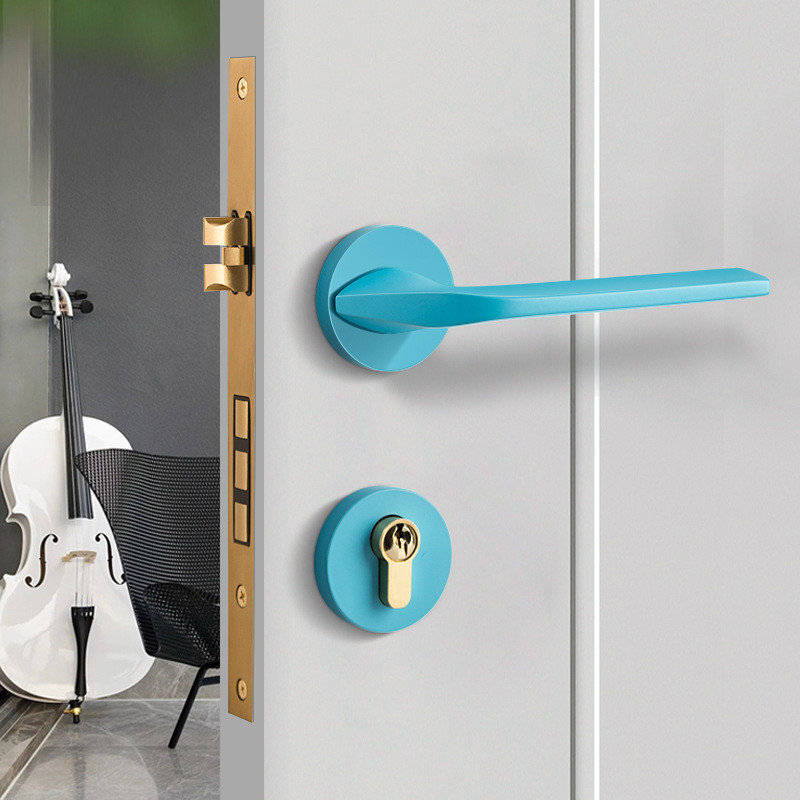 Indoor Door Lock Household Door Handle Bedroom Silent Door Lock French ...