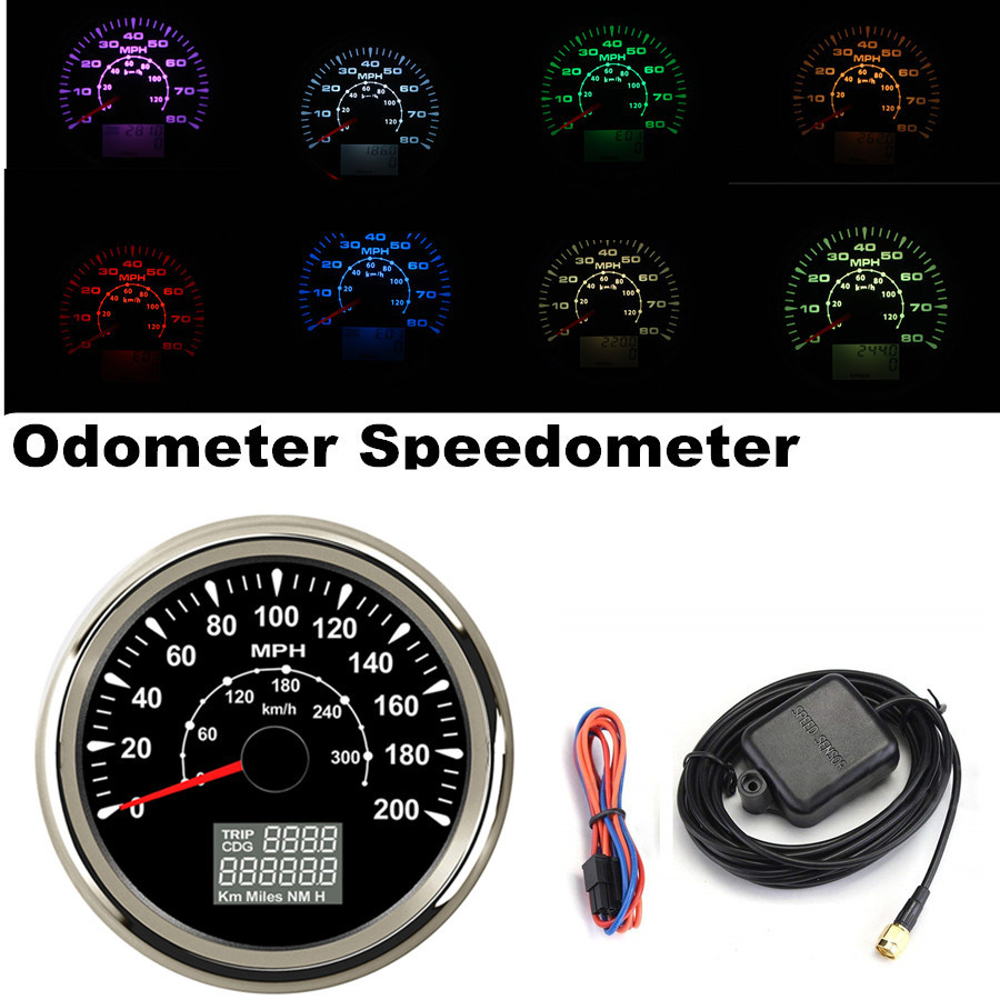 1pc new style 85mm GPS speedometers motification 8 Colors Backlight 0 ...