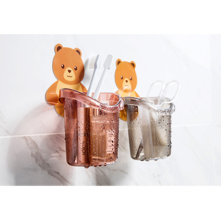 2Pcs Bathroom Toilet Toothbrush Rack Toothpaste Storage Rack Cartoon ...