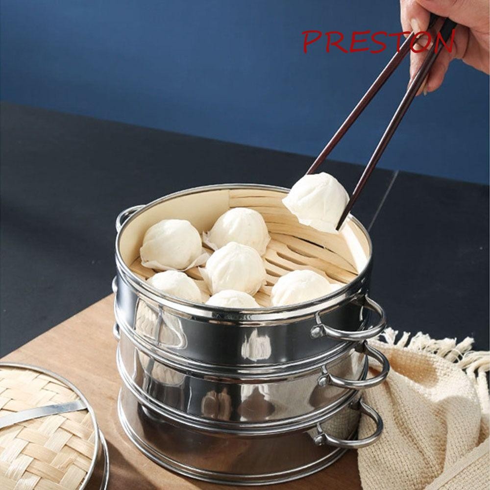 PRESTON Steamer Cage Kit Bamboo Heat Resistant Dumpling Dim Sum Kitchen ...