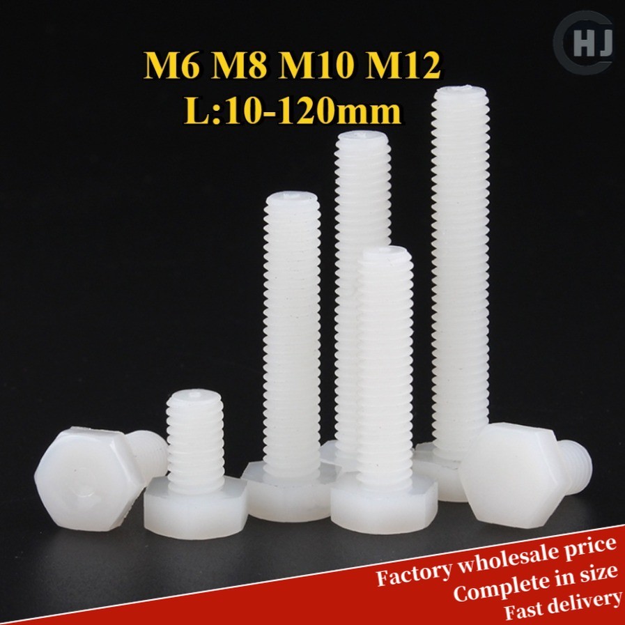 Pa66 Plastic Screw Plastic Screw M6 M8 M10 M12 Nylon External Hexagon Screw Extension Bolt [HJC ...