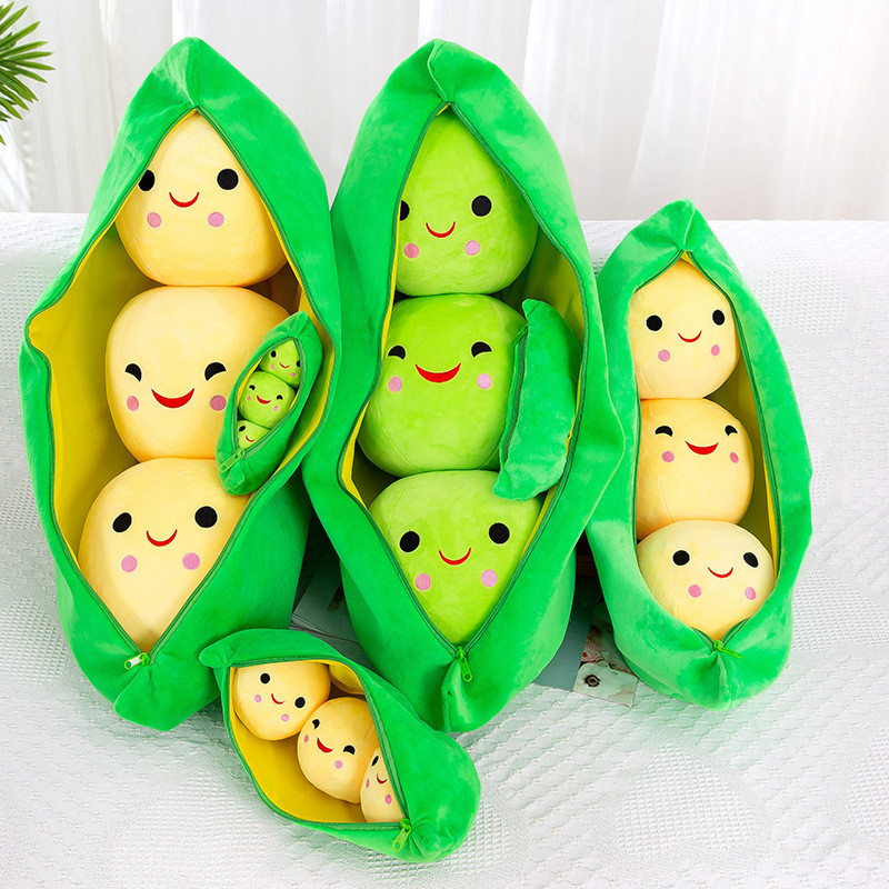 Creative Pea Pod Plush Toy Strange Flavor Edamame Doll Sleeping Pillow School Event Gift ...