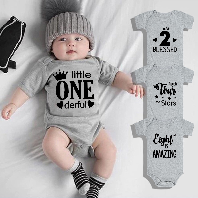 Monthly Milestone Baby Jumpsuit Baby Girl Birthday Bodysuit Memorial ...