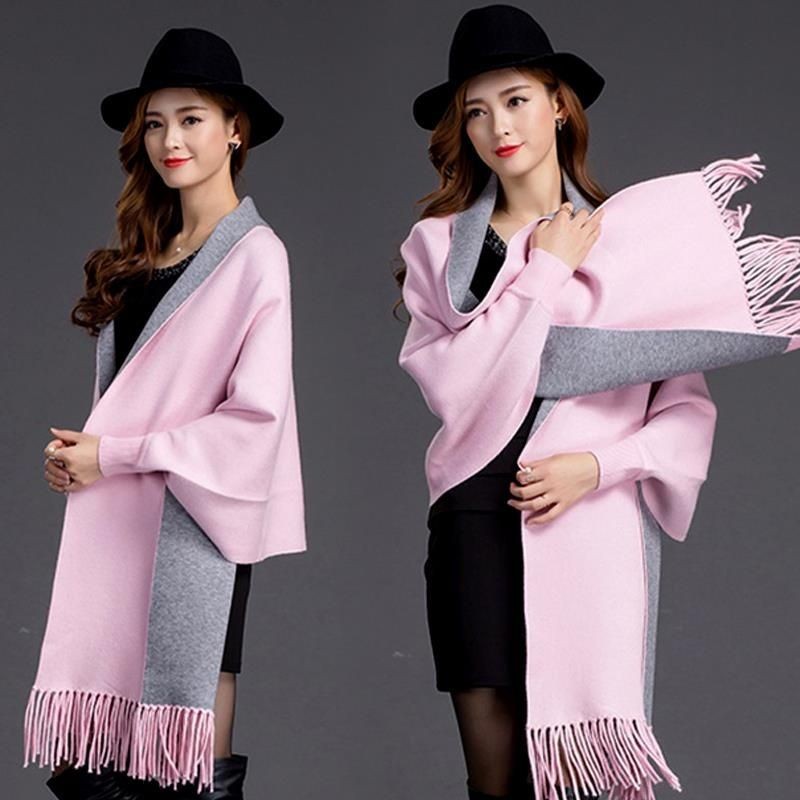 Pdd// Cashmere Solid Color Shawl Female Happy Granny Mother-in-law with ...