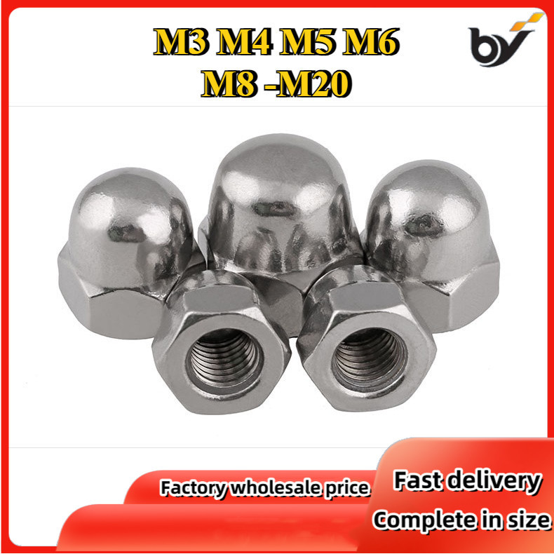 Sus304 Cap Nut Decorative Nut M3 M4 M5 M6 M8-M20 [BY-WDY] | Shopee Philippines