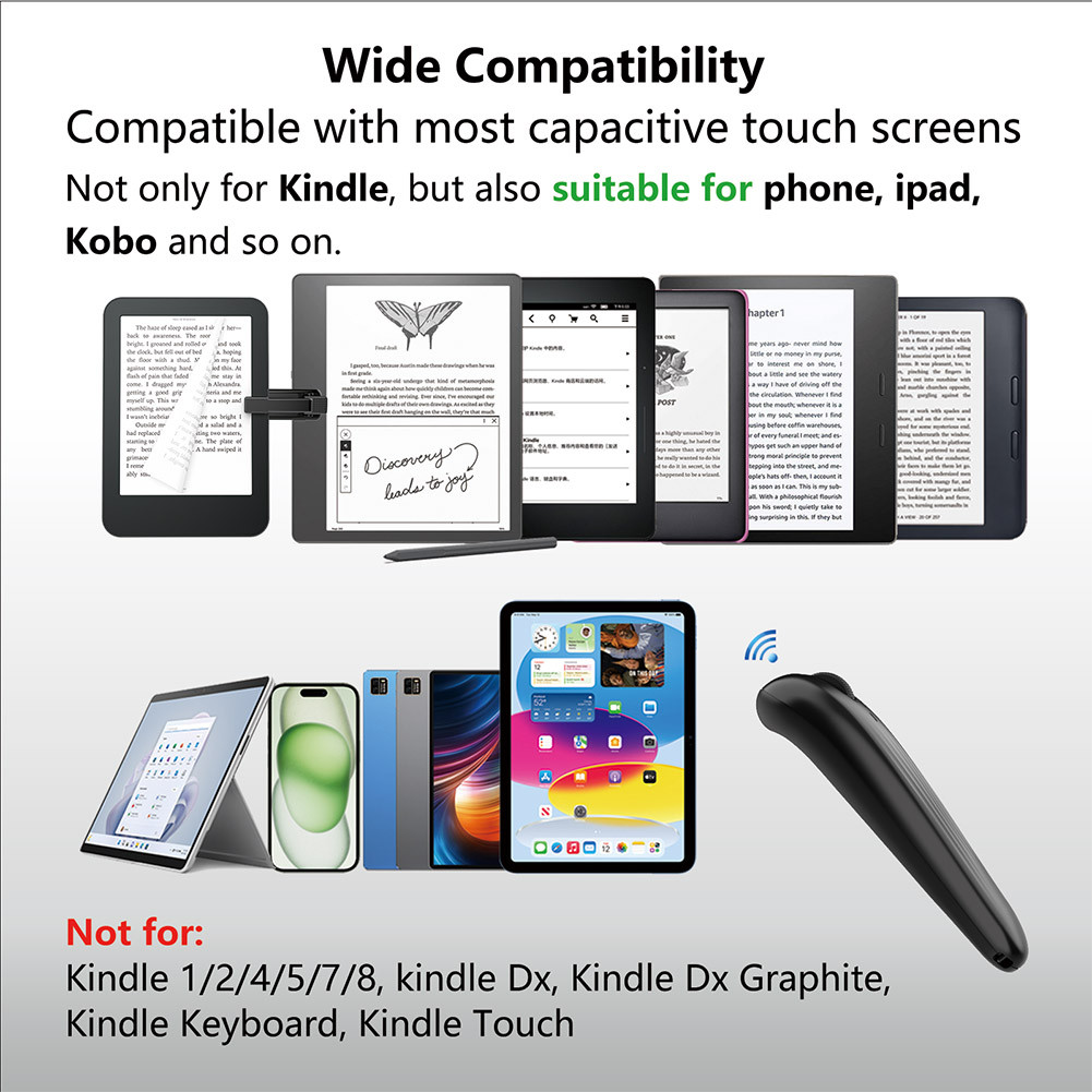 Remote Control Page Turner Wireless Scroll Remot for Kindle Paperwhite ...