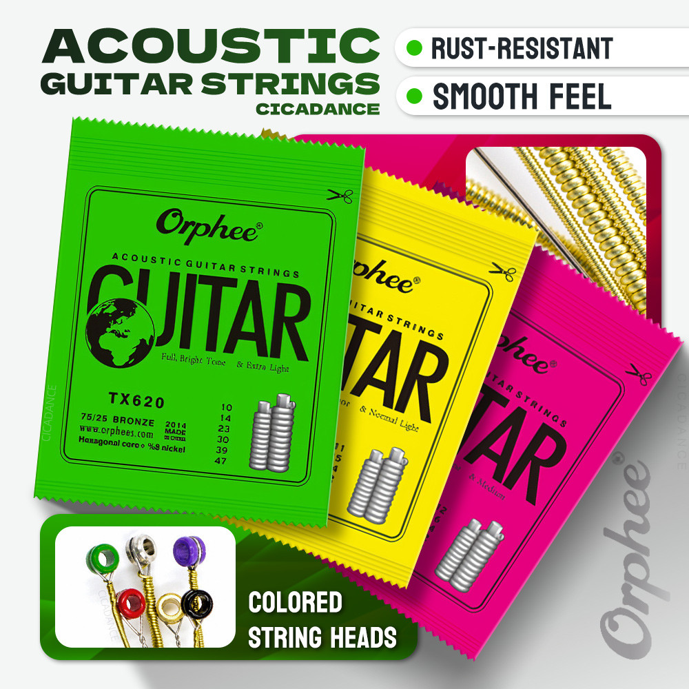 Orphee Acoustic Guitar Strings Set Phosphor Bronze Wound Strings Anti ...