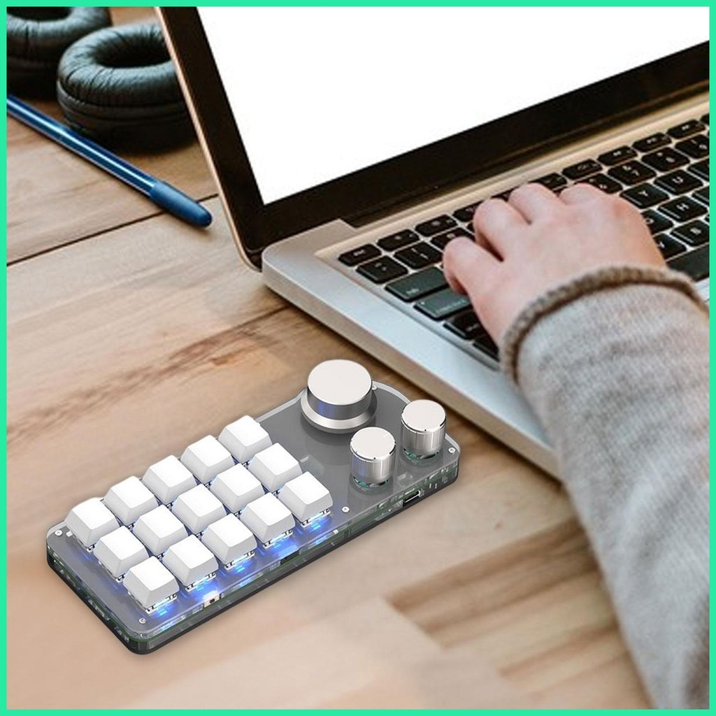 Shortcut Keyboard 15-Key Programmable One-Handed Keypad Macro Multifunctional Keypad Cut Copy ...