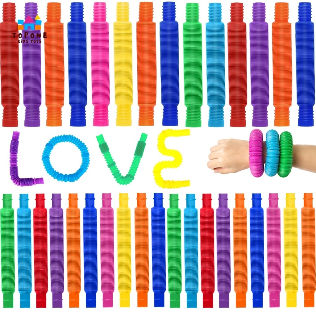 TOPONE DIY Pop Tube Telescopic Bellows Sensory Tube Toy Children ...