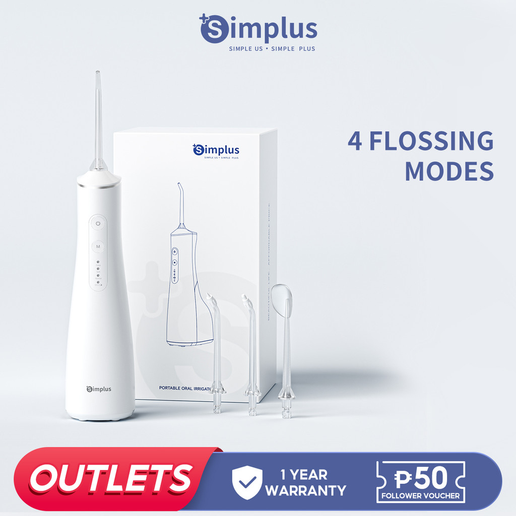 Simplus Oral Irrigator Water Flosser Cordless Rechargeable Portable Dental Flusher | Shopee ...