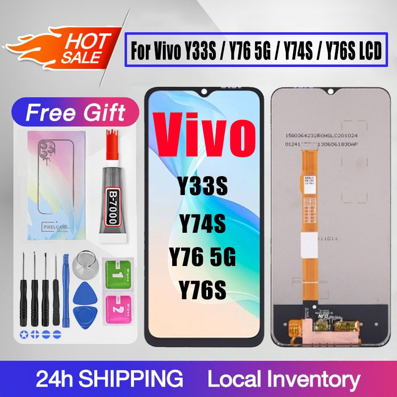 Techparts LCD For Vivo Y33S / Y76 5G / Y74S / Y76S + Screen parts + Free screwdriver set + Glue ...