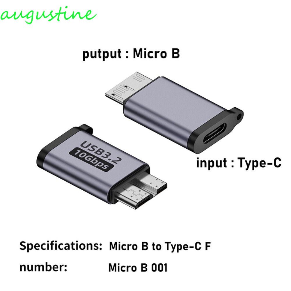 AUGUSTINE Micro B Adapter, USB3.0 Male To Type C Type C Female Adapter ...