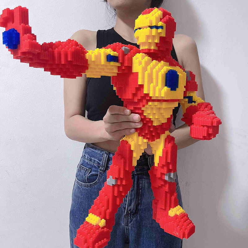 Superhero Iron Man Spider-Man Building Blocks Children's Toys Puzzles ...