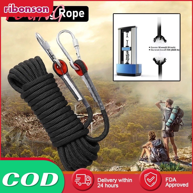 Static Utility Rope Safety Rope Climbing Rappelling Rescue Escape 10 ...