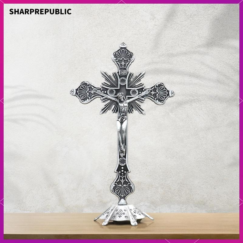 [Sharprepublic] Jesus Crucifix Crucifix with Stand Catholic Standing ...