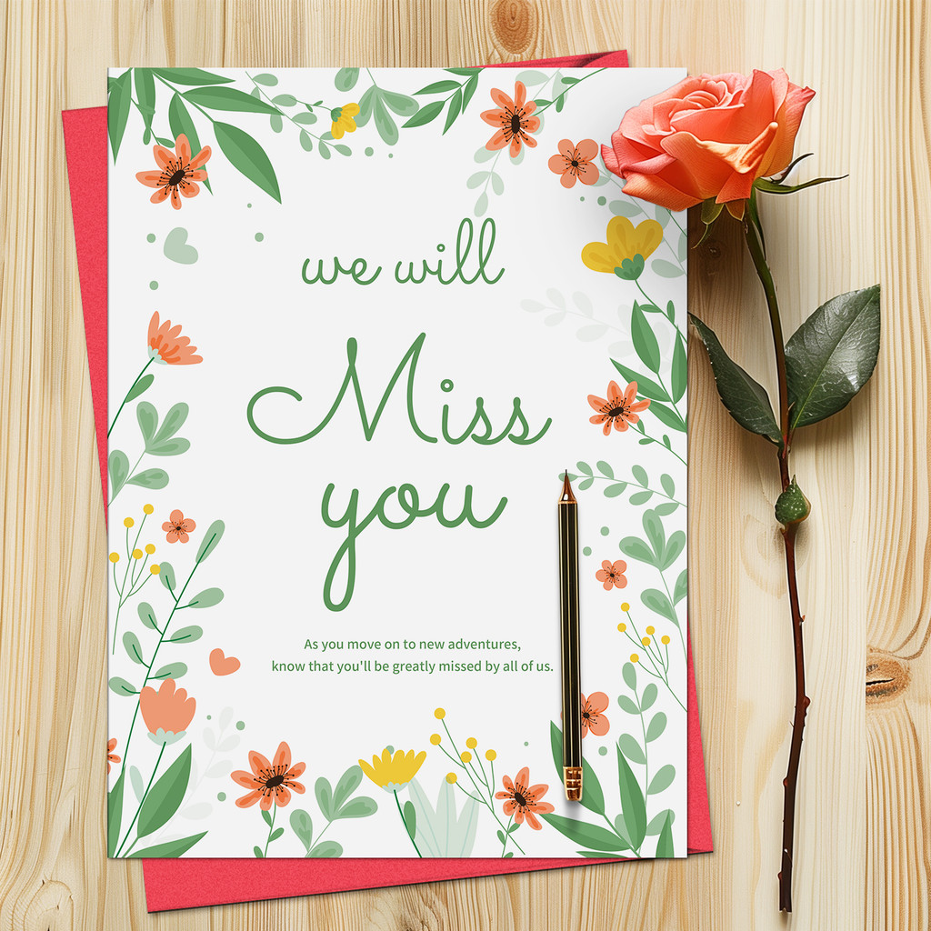 A4 Size Farewell Greeting Card with Pearlescent Envelope for Team Group 22 x 30cm | Shopee ...