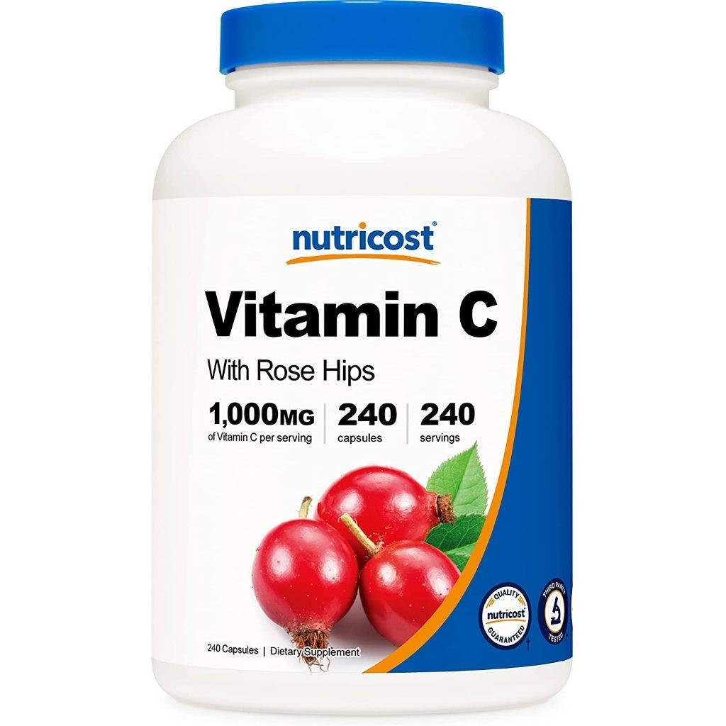 Nutricost Vitamin C with Rose Hips 1000mg Dietary Supplement 240 ...
