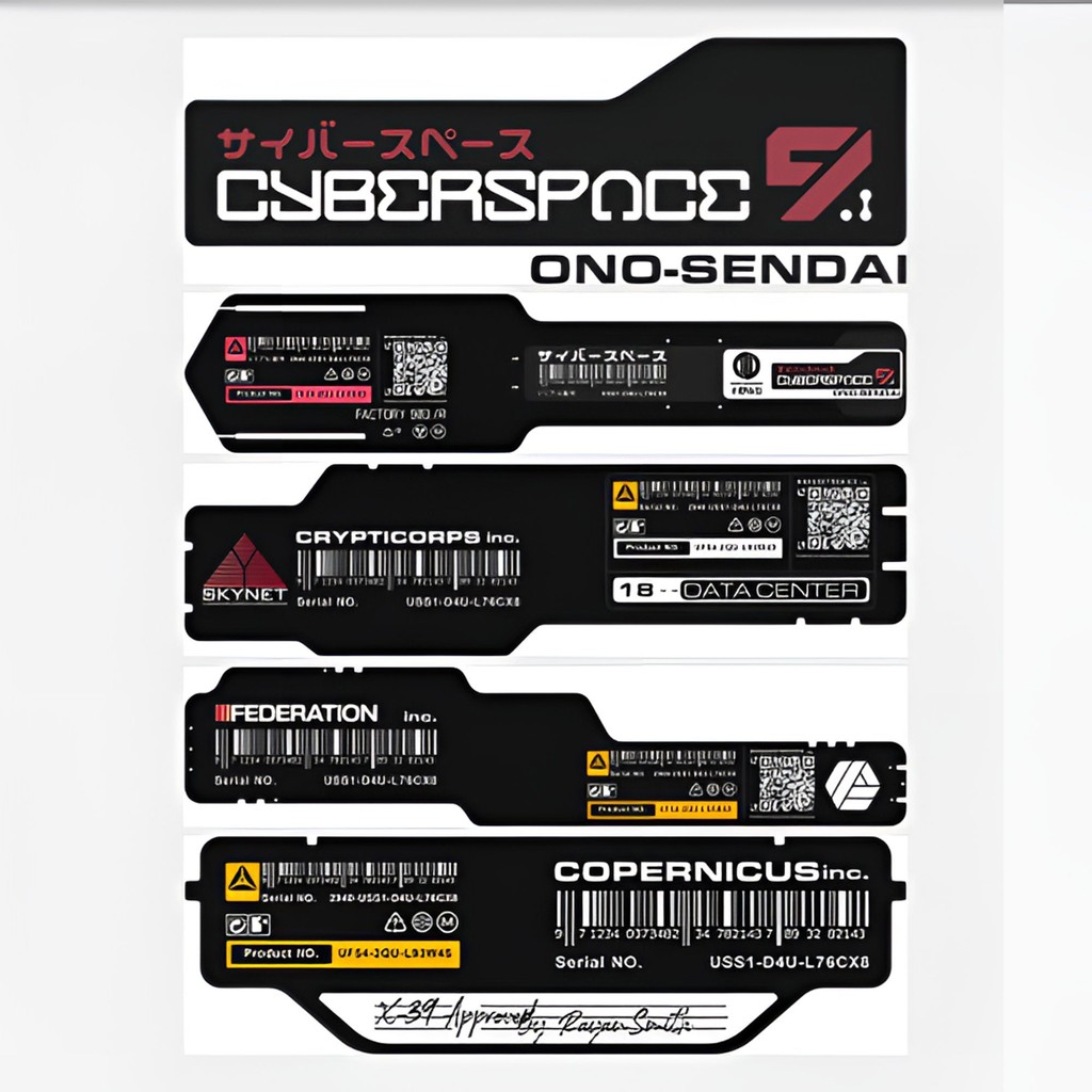 Cyberpunk Mecha Style Label Chassis Sticker Scratch Sticker Car Car ...