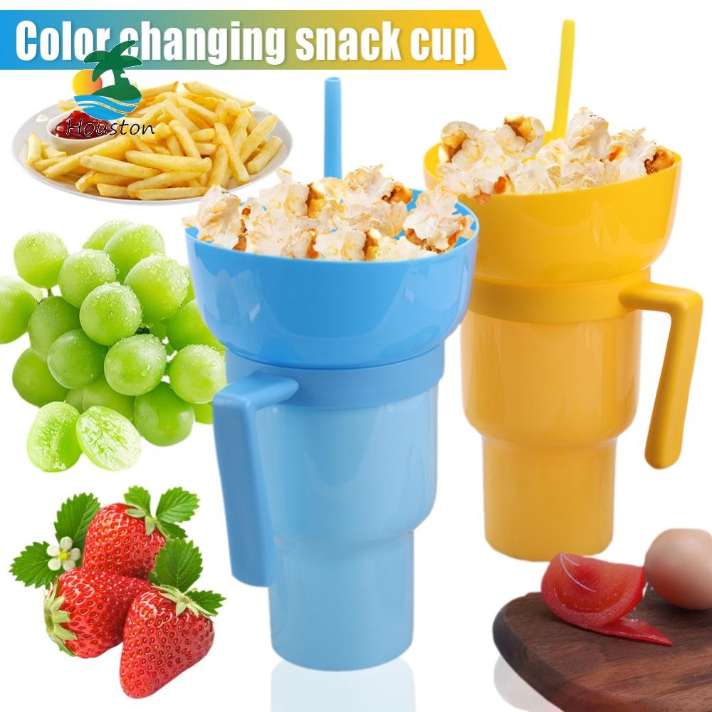 1000ml Stadium Cup Leak-Proof Snack and Drink Cup Color Changing for ...