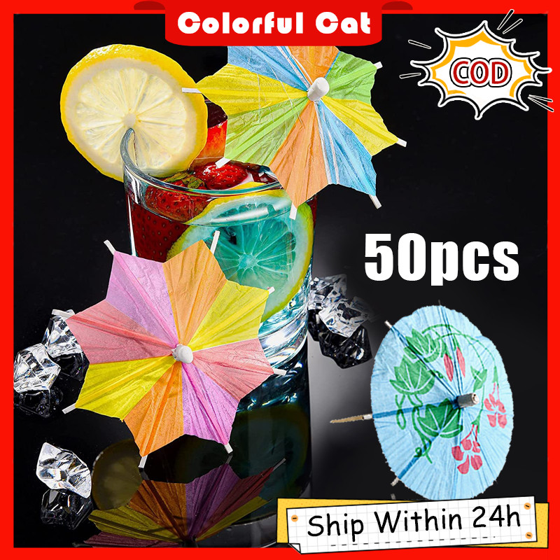 50Pcs Mini Paper Umbrella Toothpick Cocktail Umbrella Cupcake Dessert ...