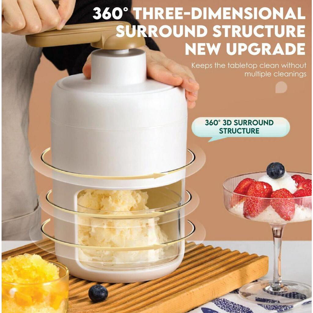 Manual DIY Mini Ice Shaver ABC machine Hand Crank Ice maker Crusher ...