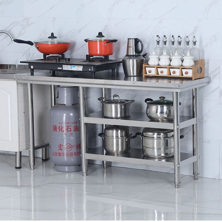 Stainless Steel Workbench Kitchen Slicer Table Single Layer Gas ...