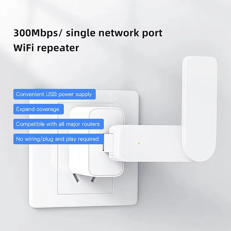 300Mbps Wireless USB WIFI Repeater with RJ45 Network Port 2.4G WiFi ...